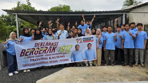 Relawan Bergerak 1912 Kalteng Deklarasi Dukungan Presiden ke Prabowo – Gibran | Prokalteng